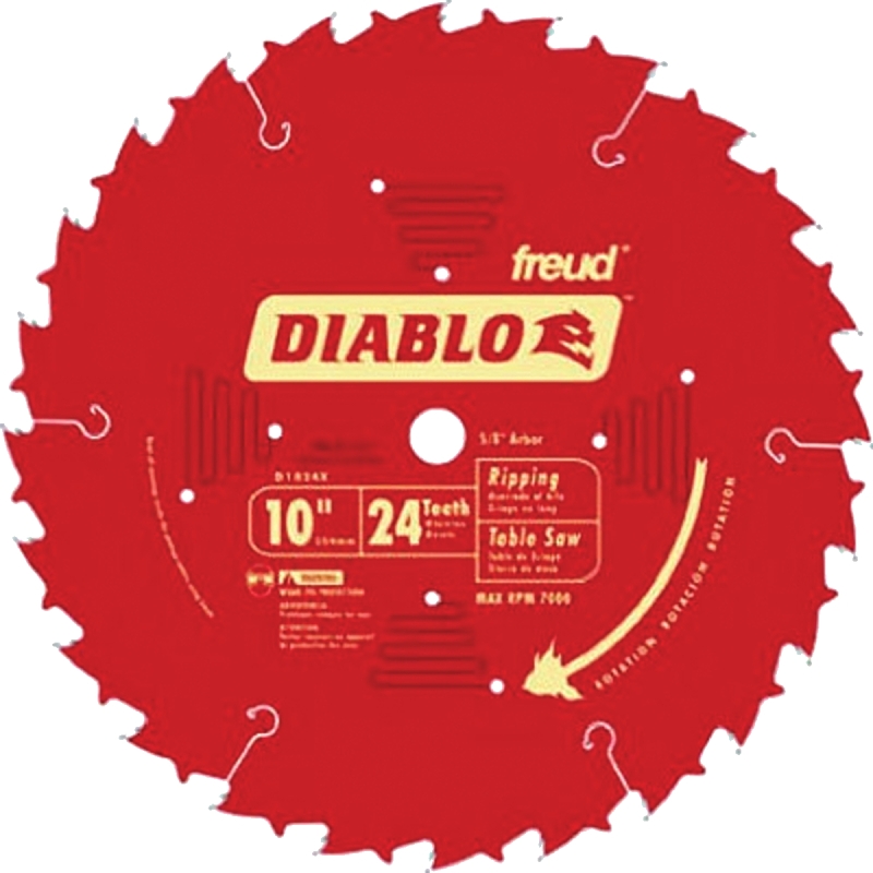 Diablo D1024X Circular Saw Blade, 10 in Dia, 5/8 in Arbor, 24-Teeth ...