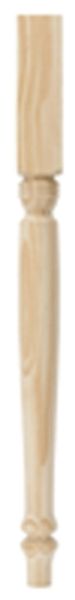 Waddell 2921 Table Leg, 29 in H, 2-1/4 in W, Pine Wood, Beige, Smooth ...