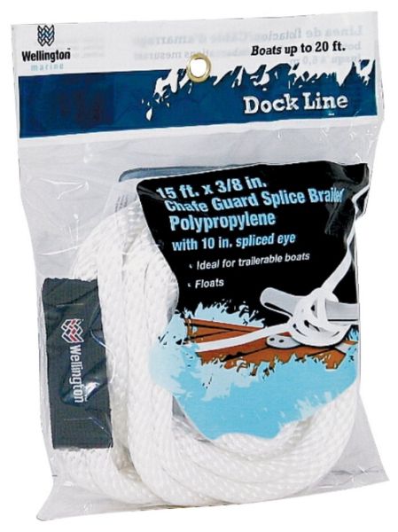 Wellington 83939/24900 Dock Line, 3/8 in Dia, 15 ft L, Polypropylene ...