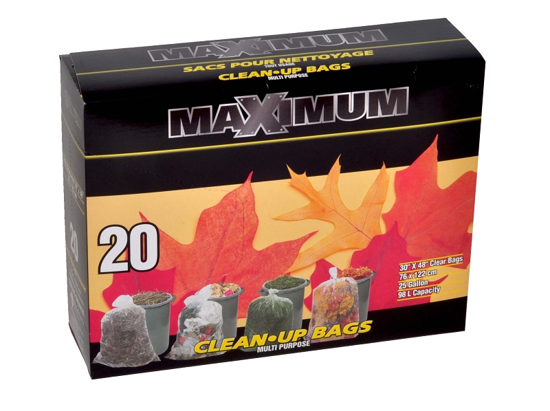 MAXIMUM 30482 Industrial Garbage Bag, LLDPE, Clear | Plastic Express Inc.