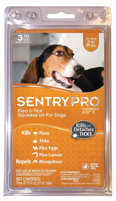 SENTRY PRO XFT 21 1844 Flea and Tick Squeeze-On, Liquid, 3 Count ...