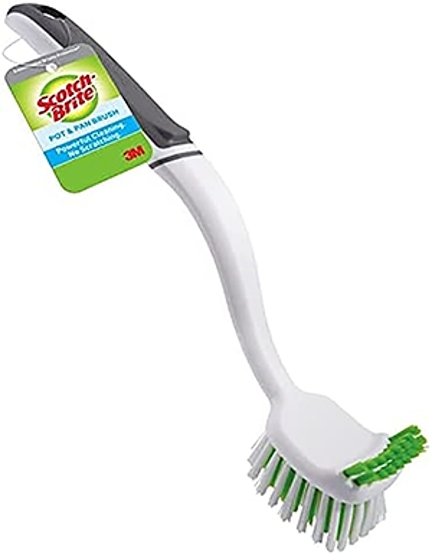 Scotch-Brite 496 Cleaning Brush, 12 in OAL, Blue/White Handle | Plastic ...