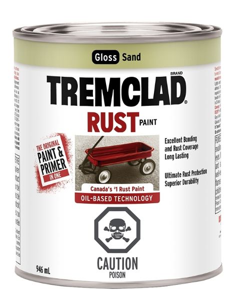 TREMCLAD 254903 Rust-Preventative Paint, Oil Base, Sand, 946 mL, Can ...