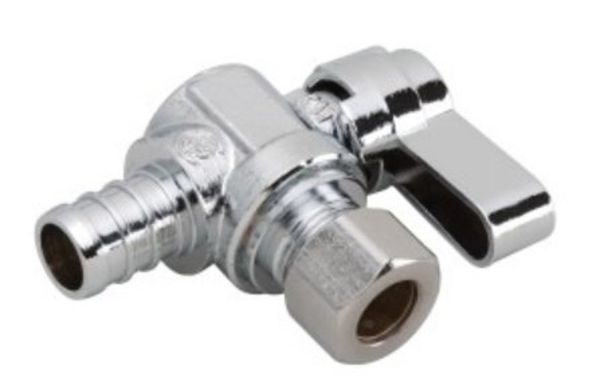 Moen M-Line Series M4740PB Angled Ball Shut-Off Valve, 3/8 x 1/2 in ...
