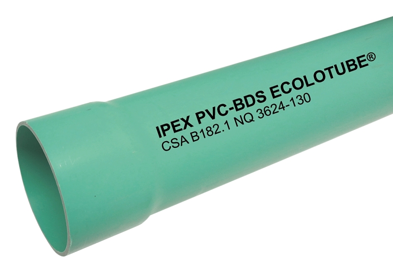 IPEX 003645 Sewer Pipe, 4 in, 10 ft L, Solvent Weld, PVC, Green ...