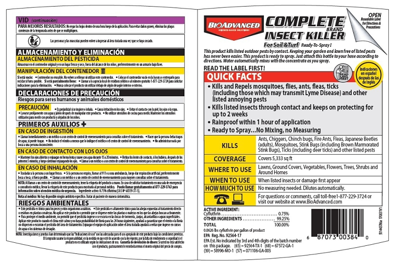 BioAdvanced Complete 700384A RTS Insect Killer, Liquid, Spray ...