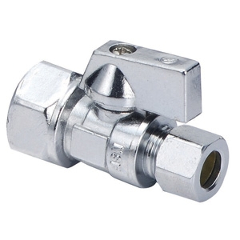 aqua-dynamic 1991-202 Straight Stop Valve, 3/8 in Connection, FIP x ...
