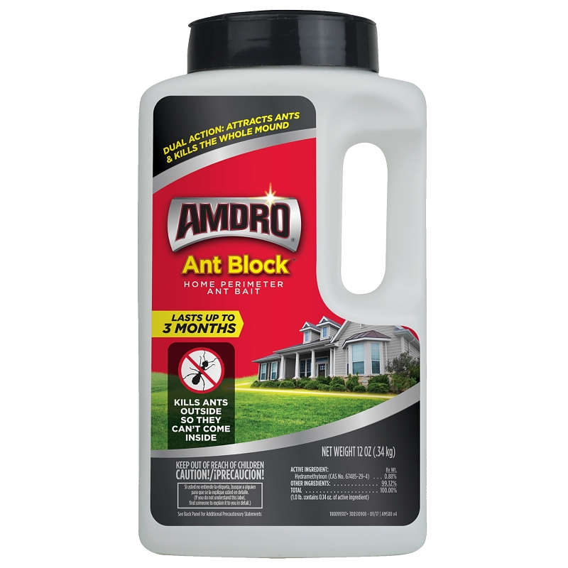 Amdro 100099307 Home Perimeter Ant Bait Block, Solid, 12 oz Bottle ...