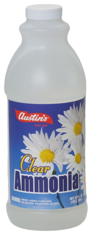 Austin 50 Clear Ammonia, 32 oz Bottle, Liquid, Pungent Ammonia ...