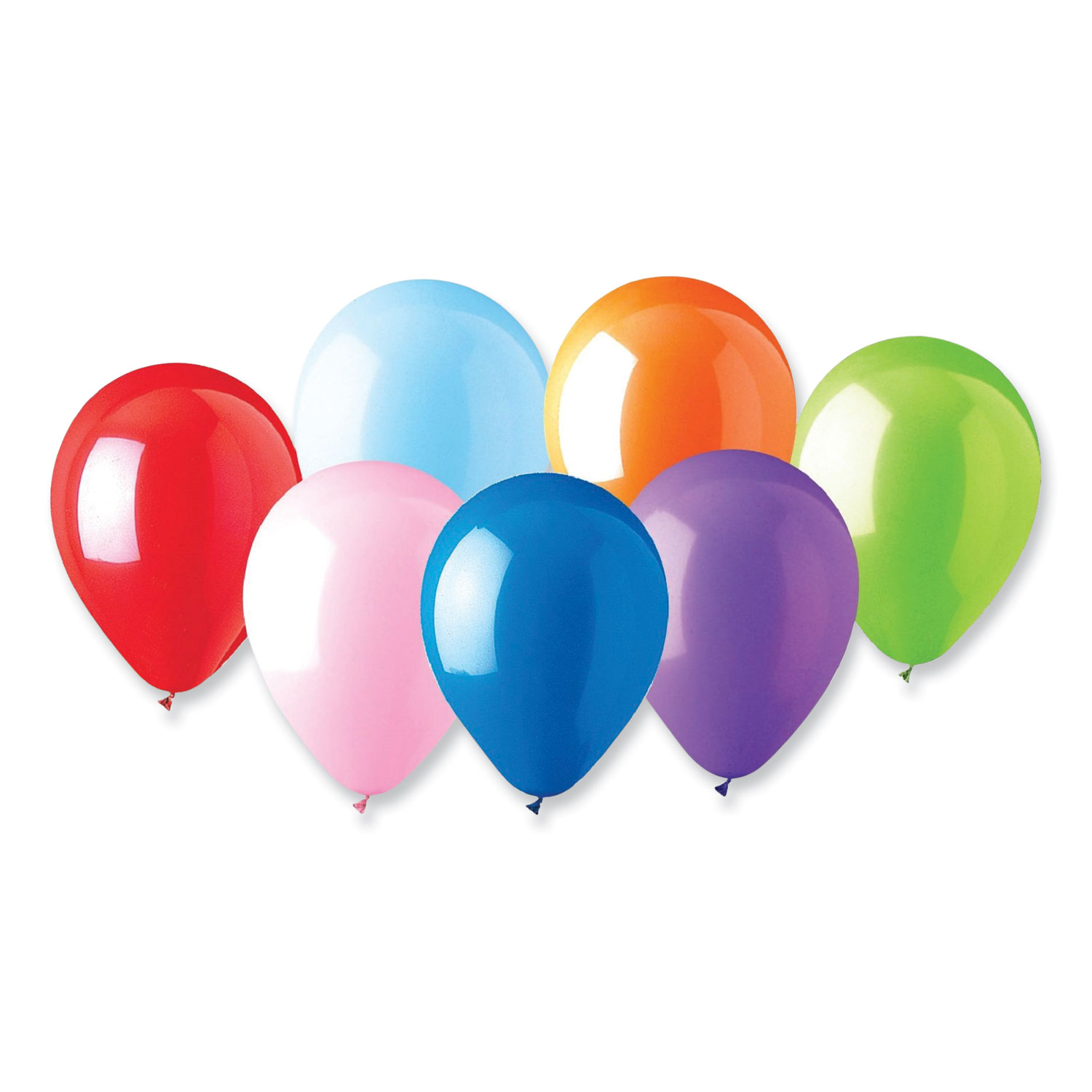 Balloons, 12", Helium Quality Latex, Assorted Colors, 100/Pack, 20 ...
