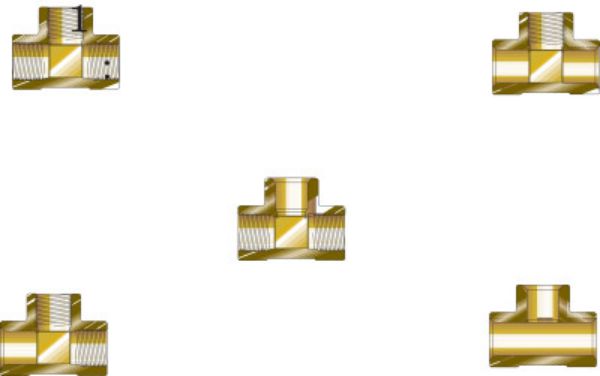 Pipe Tees, Tee Adapter, 3000 PSIG, Brass, 1/2 in (NPT) Female | Plastic ...