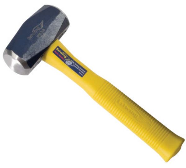 Sure-Strike Drilling Hammer, 3 lb, 11 in, Straight Fiberglass Handle ...