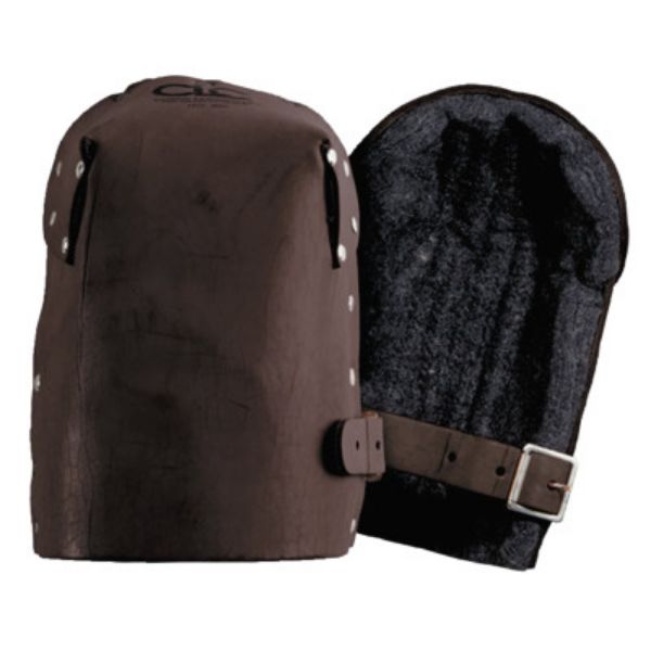 Heavy-Duty Leather Knee Pads, Leather Straps with Buckles, Tan/Black ...