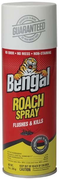 Bengal 92465 Roach Spray, Liquid, Spray Application, 9 oz Package ...