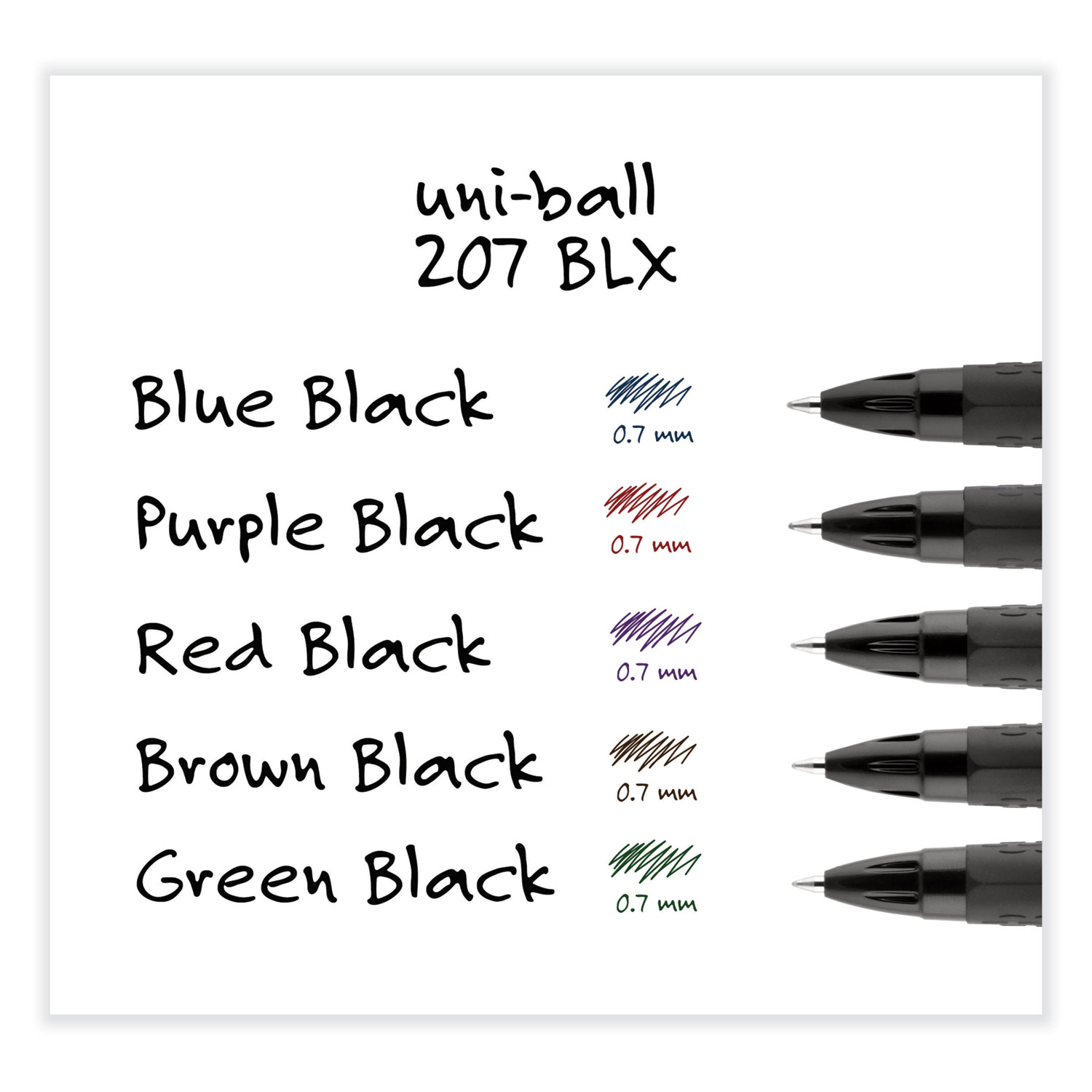207 BLX Series Gel Pen, Retractable, Medium 0.7 mm, Assorted Ink and ...