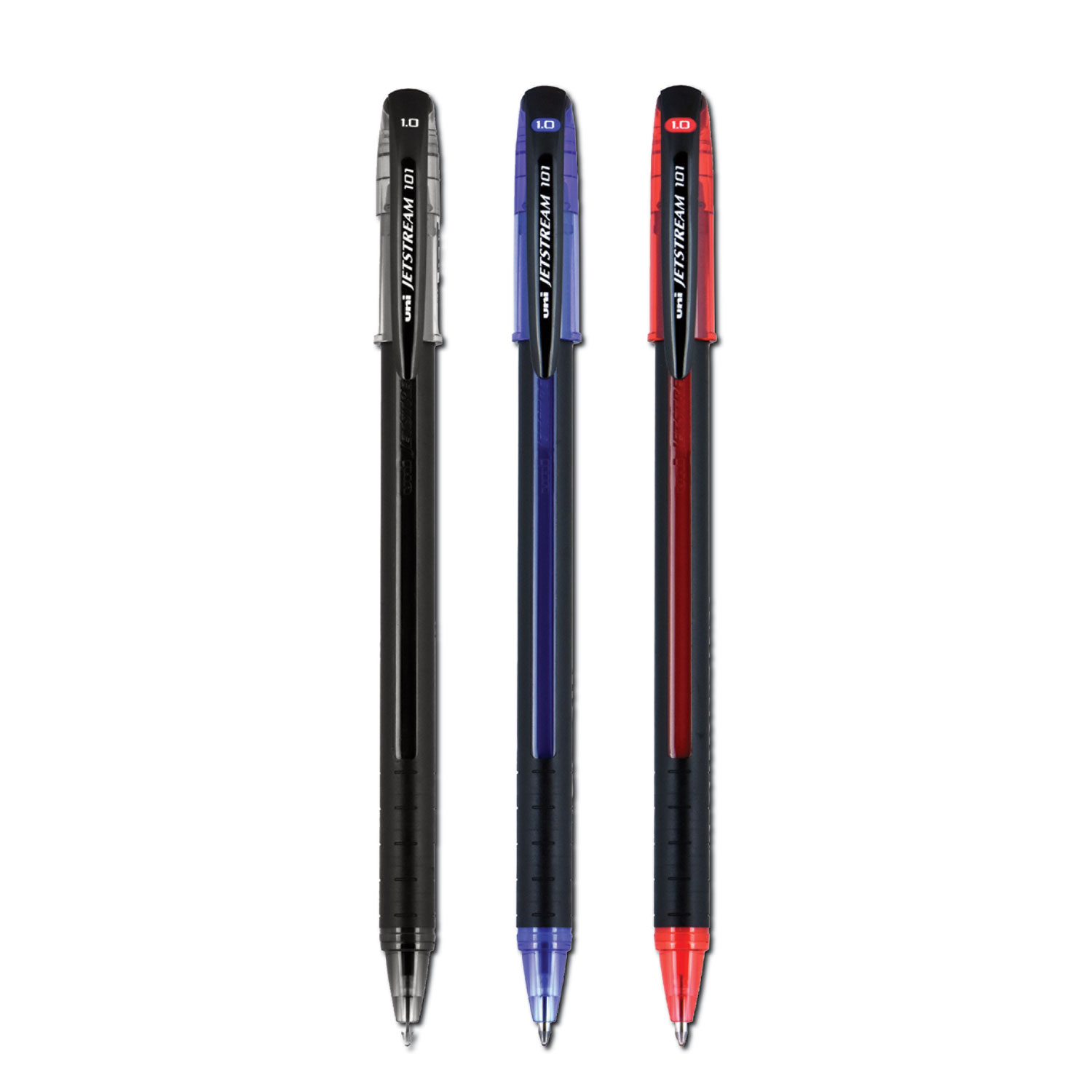 Jetstream 101 Roller Ball Pen, Stick, Bold 1 mm, Black Ink, Black ...