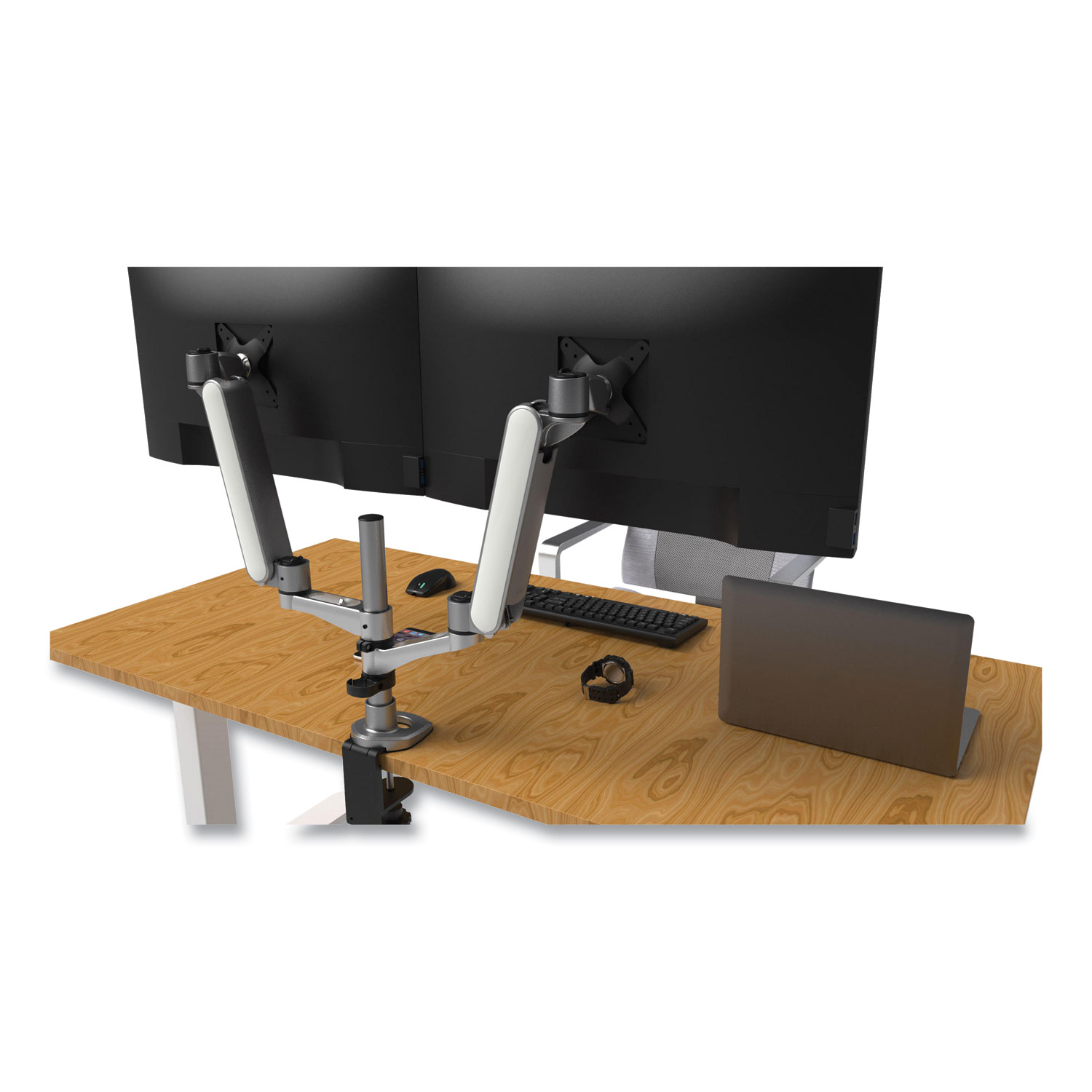 Multi-Directional Dual Monitor Arm, For 30" Monitors, 360 Deg Rotation ...