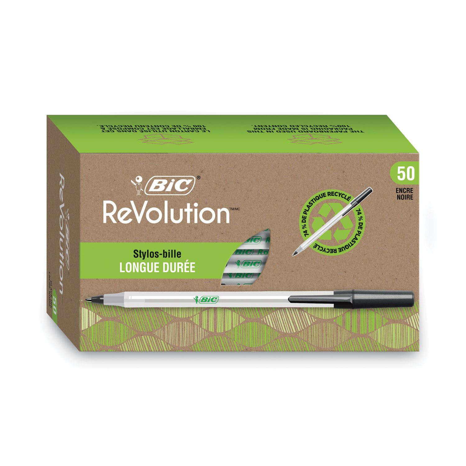 Ecolutions Round Stic Stick Ballpoint Pen Value Pack, 1mm, Black Ink ...