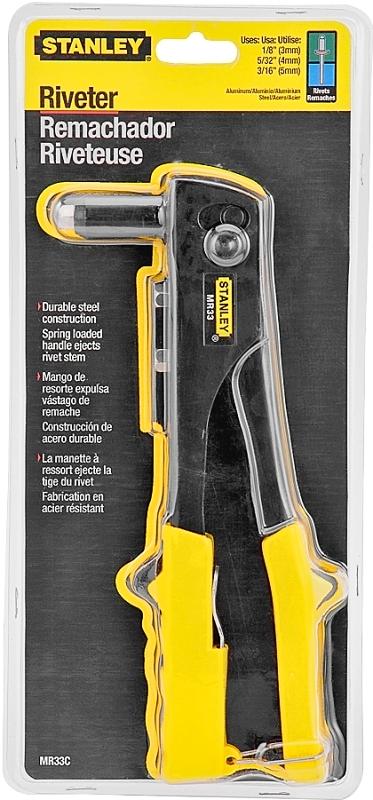 STANLEY MR33C Right Angle Riveter, Spring-Loaded Handle, 10 in L, Steel ...