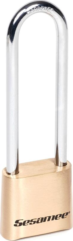 Sesamee K440 Long-Shackle Combination Lock, 4-Dial, Brass | Plastic ...