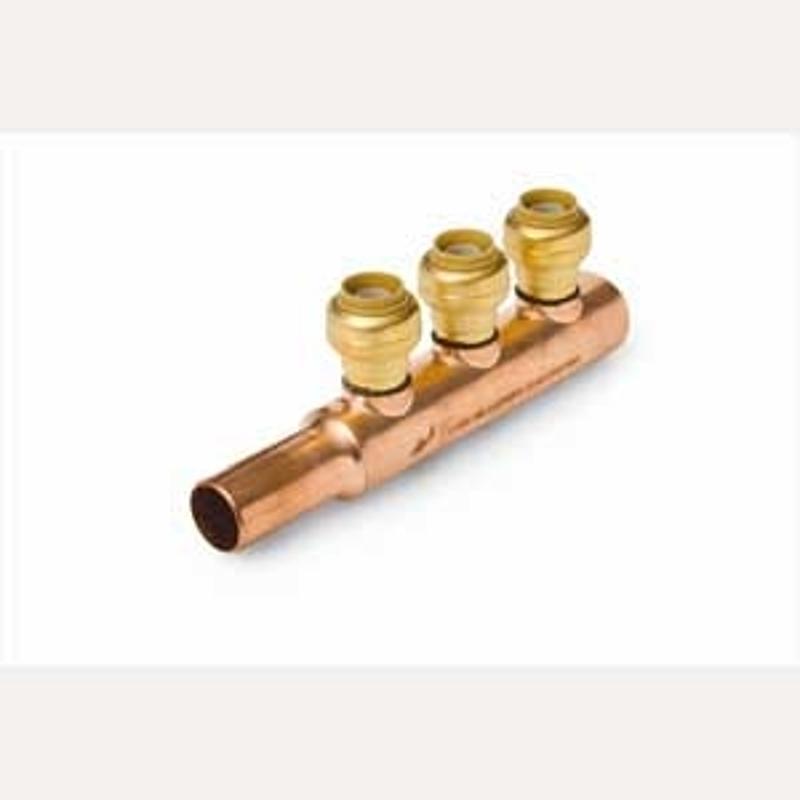 RELIANCE WORLDWIDE 22996 Manifold, 1-Inlet, 3/4 in Inlet, 3-Outlet ...