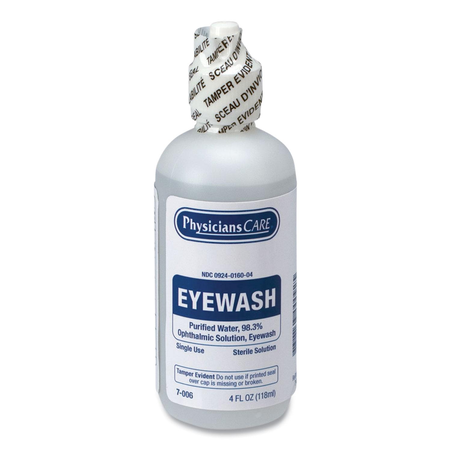 First Aid Refill Components Disposable Eye Wash, 4 oz Bottle | Plastic ...