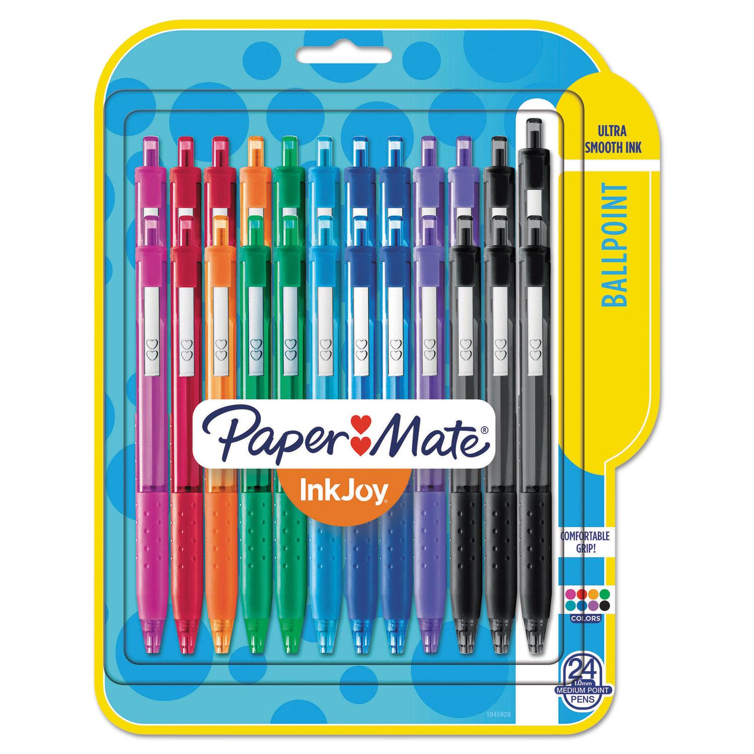 InkJoy 300 RT Retractable Ballpoint Pen, 1mm, Assorted Ink/Barrel, 24 ...