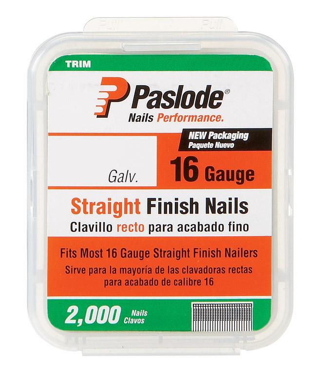 Paslode 650283 Finish Nail, 1-1/2 in L, 16 ga Gauge, Steel, Galvanized ...