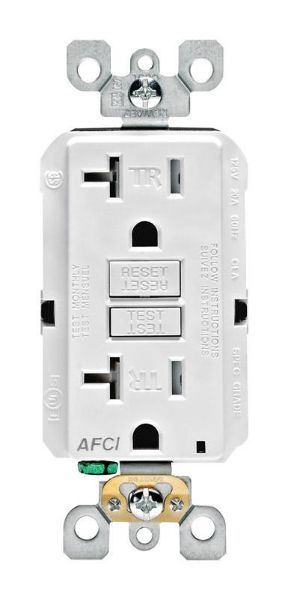 Leviton SmartlockPro R12-AFTR2-0KW AFCI Duplex Receptacle, 2 -Pole, 20 ...
