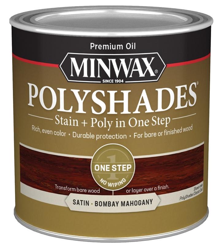 Minwax PolyShades 21380 Wood Stain and Polyurethane, Satin, Bombay ...