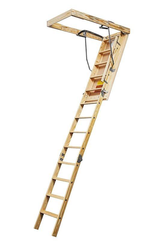 MARWIN D-Blaze A-81FT Fire Retardant Attic Ladder, 10 ft H Ceiling, 22 ...