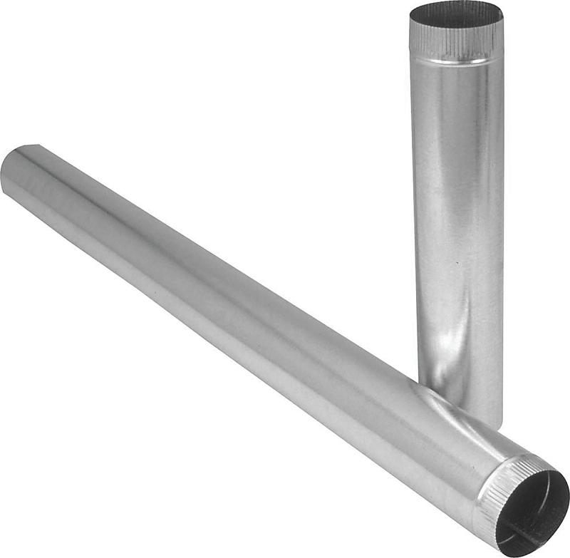 Imperial GV1753 Duct Pipe, 6 in Dia, 12 in L, 26 Gauge, Galvanized ...