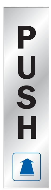 HY-KO 499 Sign, Push, Silver Background, Vinyl, 2 x 8 in Dimensions ...