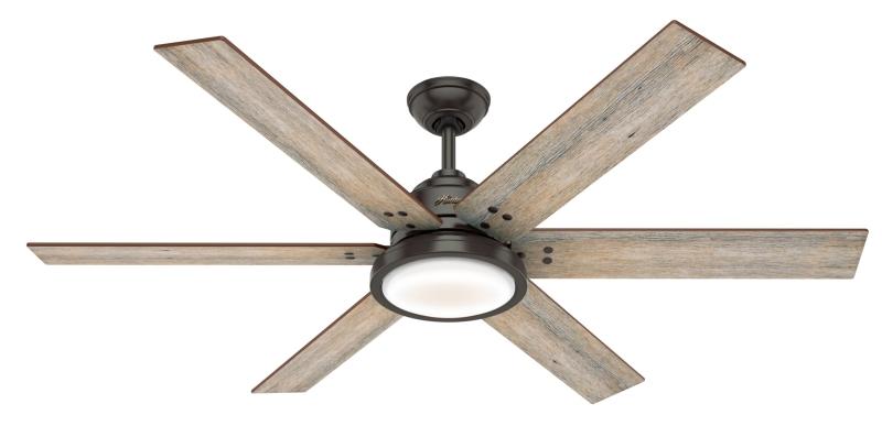 Hunter Warrant Series 59461 Ceiling Fan, 5-Blade, Barnwood/Drifted Oak ...