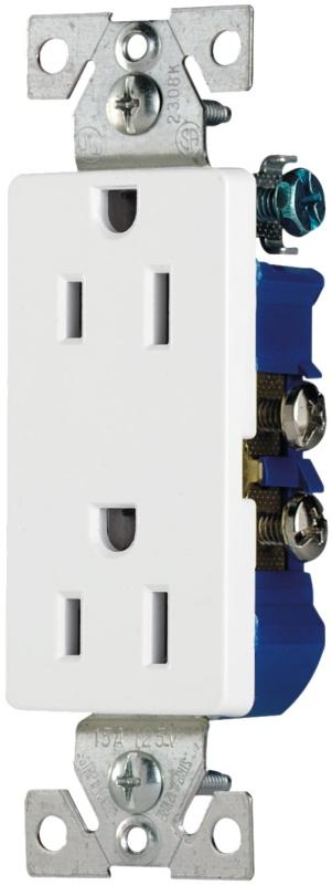 Eaton Wiring Devices 1107W Duplex Receptacle, 15 A, 2-Pole, 5-15R ...