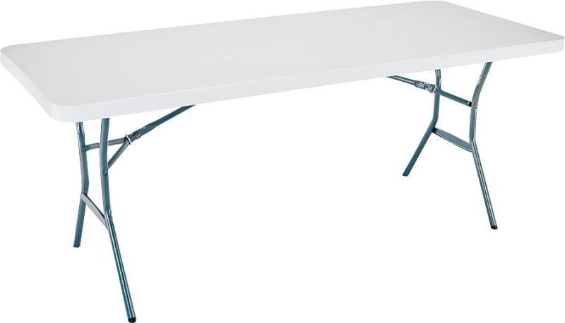 Lifetime Products 5011 Light Commercial, Rectangular Fold-in-Half Table, 6 Seating, Gray/White ...