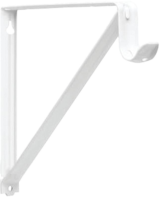 Knape & Vogt RP-0045-WT Shelf and Rod Bracket, 250 lb, 12 in L, 10 in H ...