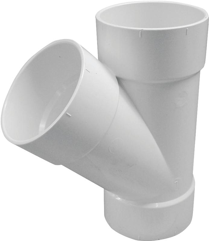CANPLAS 414135BC Sewer Pipe Wye, 6 x 6 x 4 in, Hub, PVC, White, SCH 40 ...