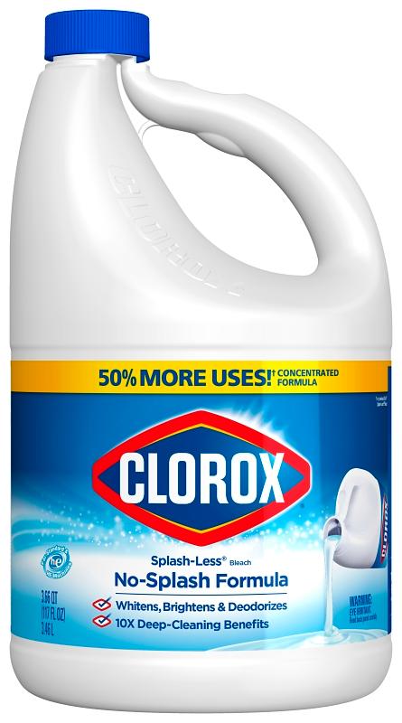 Clorox Splash-Less 32411 Concentrated Bleach, 177 oz Package, Liquid ...