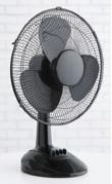 16 in. Black Table Fan, 3-Speed Oscillating | Plastic Express Inc.