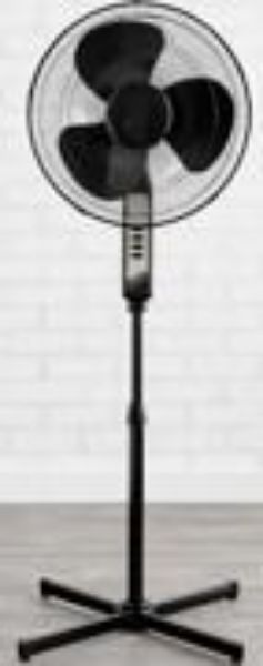 16 in. Black Pedestal Fan, 3-Speed Oscillating | Plastic Express Inc.