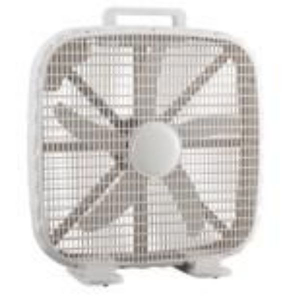 20 in. White Box Fan, 3-Speed | Plastic Express Inc.