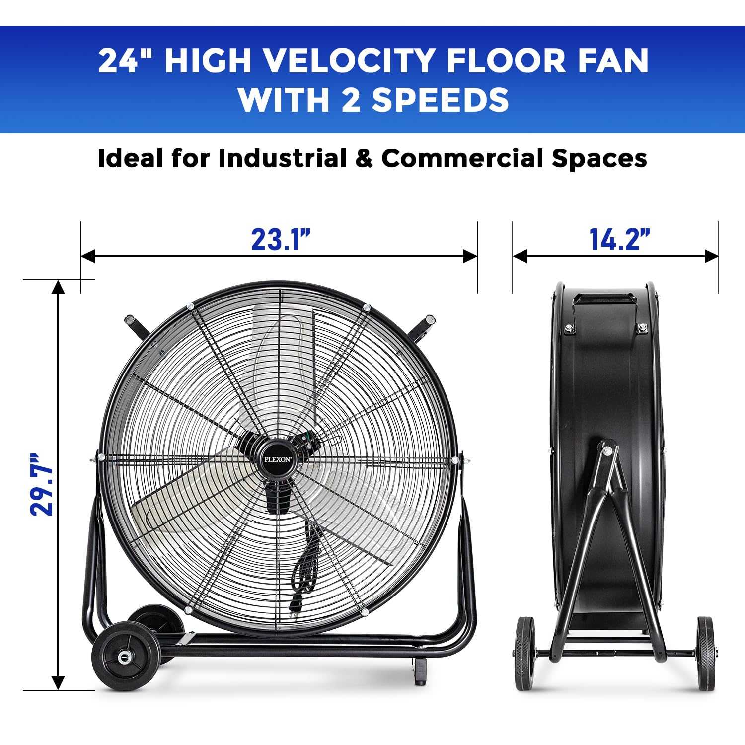 24 in. 2-Speed High Velocity Drum Fan | Plastic Express Inc.