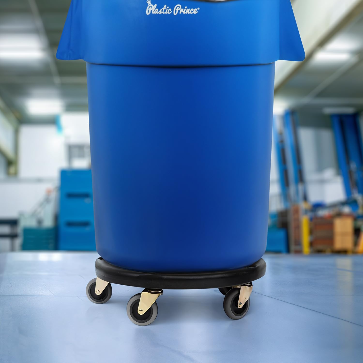 18" Black Round Trash Can Dolly | Plastic Express Inc.