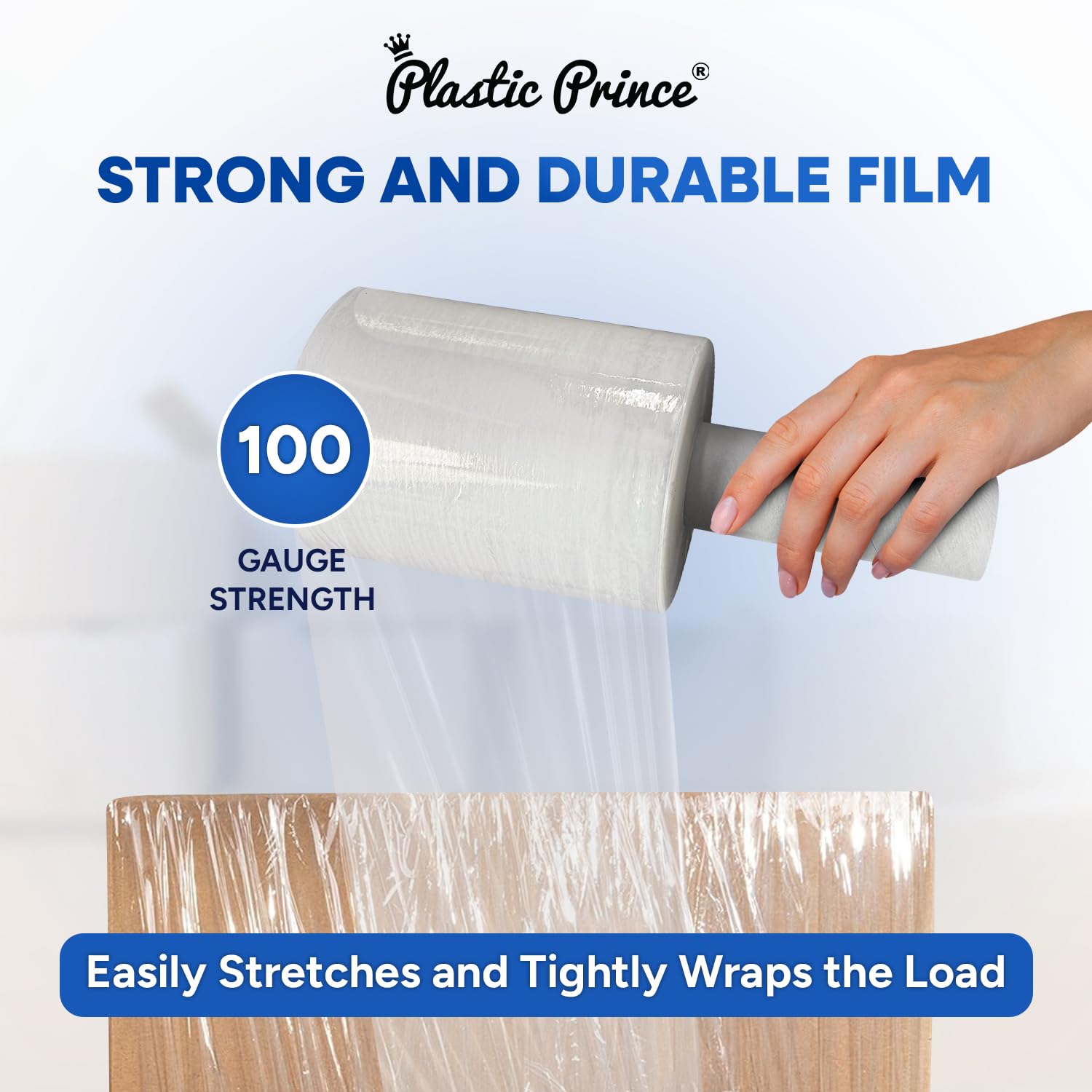 5" x 1000' Clear Heavy-Duty Pallet Wrap with Handle (12 Rolls ...